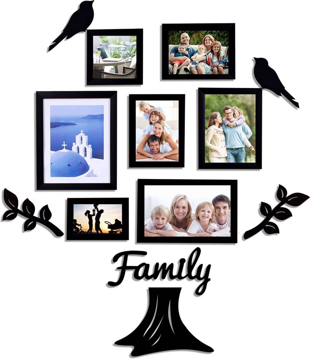 Art Street Family Tree Set of 7 Individual Wall Photo Frame